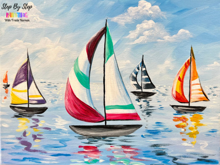 Colorful Sailboats - Membership Exclusive Tutorial - Tracie Kiernan ...