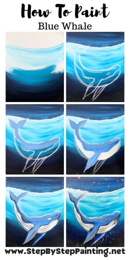 How To Paint A Blue Whale - Step By Step Tutorial - Tracie Kiernan ...