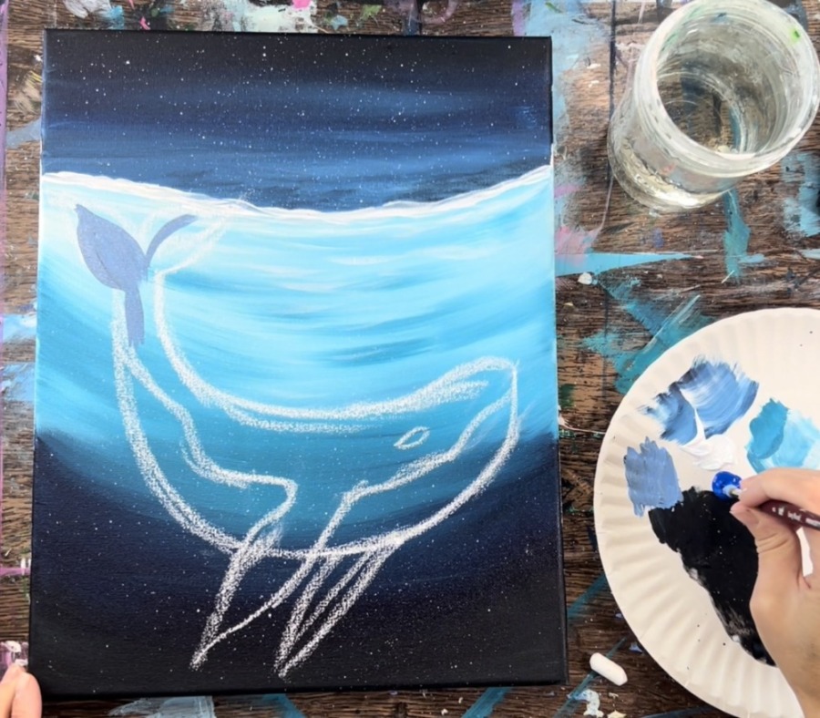 How To Paint A Blue Whale - Step By Step Tutorial - Tracie Kiernan ...