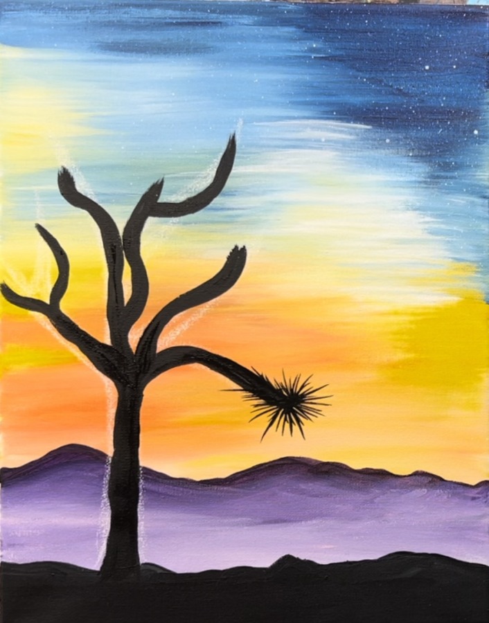 How To Paint "Joshua Trees At Sunset" - Acrylic Painting Tutorial ...