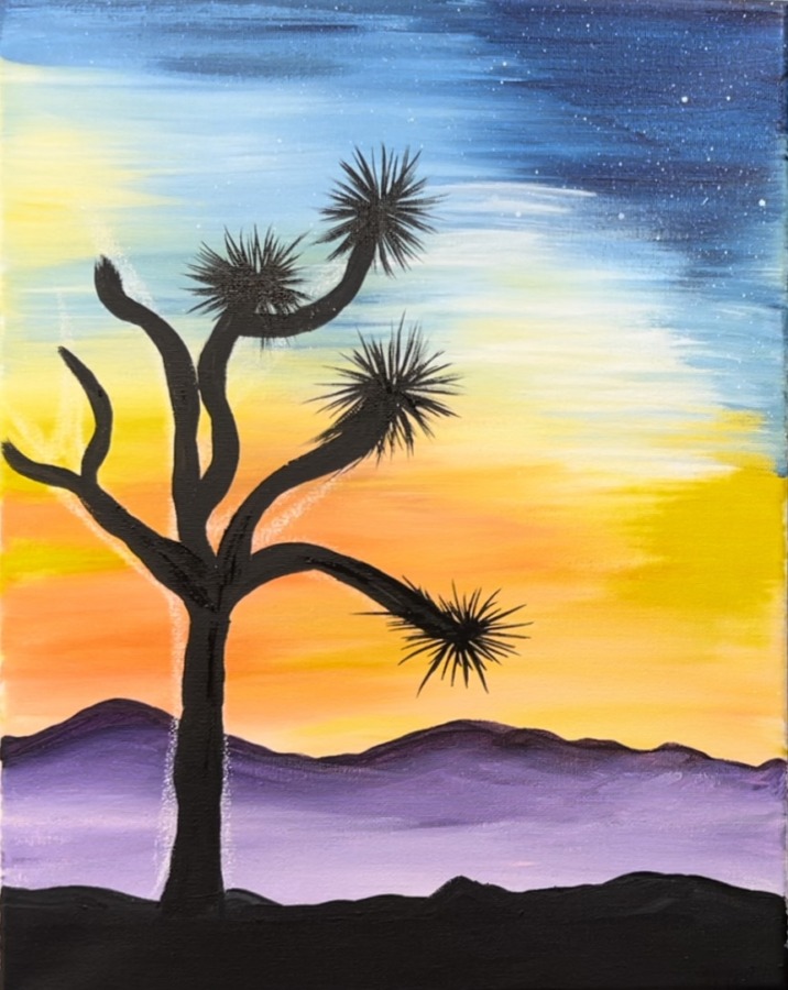 How To Paint "Joshua Trees At Sunset" - Acrylic Painting Tutorial ...