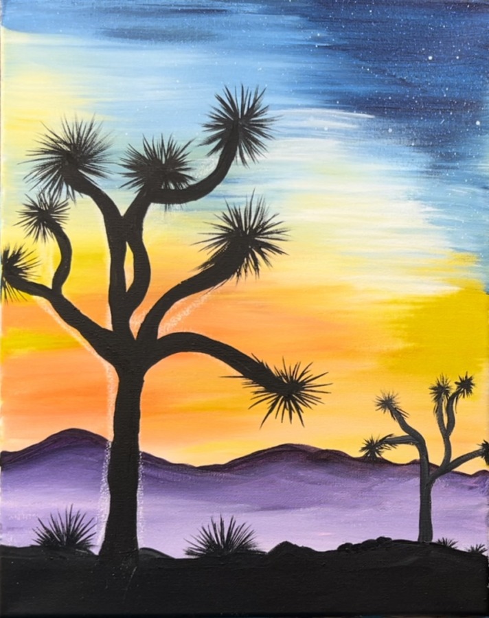 How To Paint "Joshua Trees At Sunset" - Acrylic Painting Tutorial ...