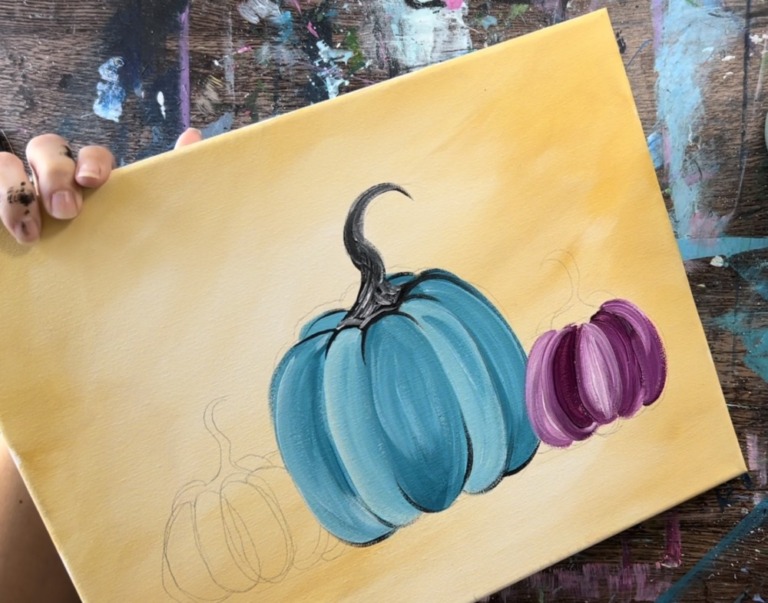 Colorful Floral Pumpkins - Acrylic Painting Tutorial - Tracie Kiernan ...