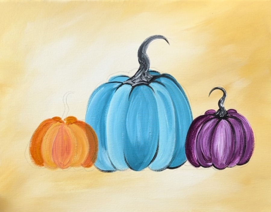 Colorful Floral Pumpkins - Acrylic Painting Tutorial - Tracie Kiernan ...