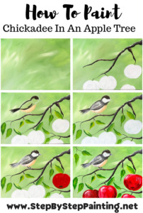 How To Paint A "Chickadee In An Apple Tree" With Acrylics - Tracie Kiernan - Step By Step Painting