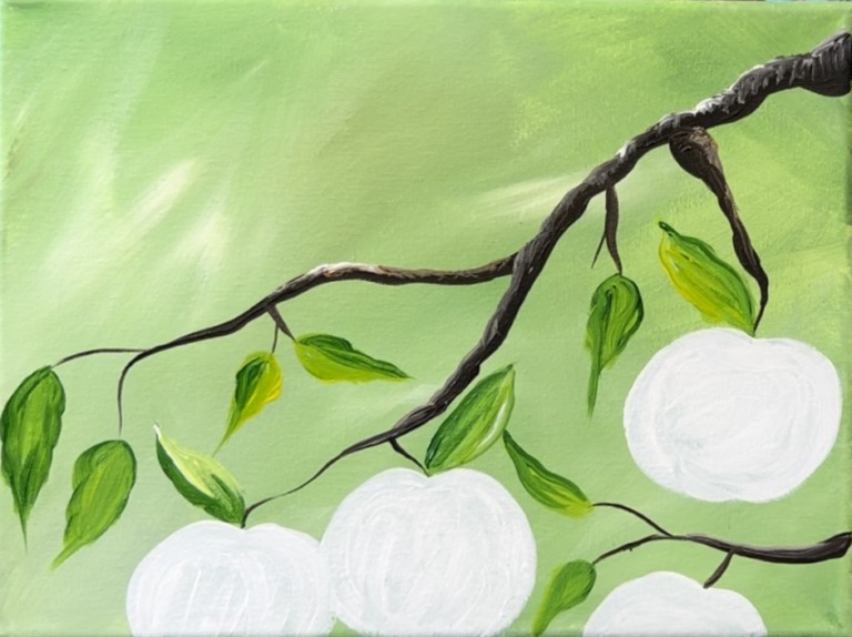 How To Paint A "Chickadee In An Apple Tree" With Acrylics - Tracie ...