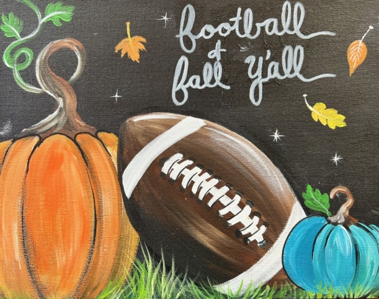 "Fall Football" - Acrylic Painting Tutorial - Tracie Kiernan - Step By ...