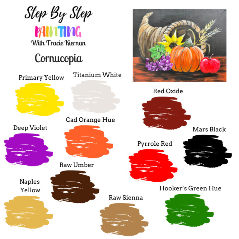 How To Paint A Cornucopia - Step By Step Painting Tutorial - Tracie ...