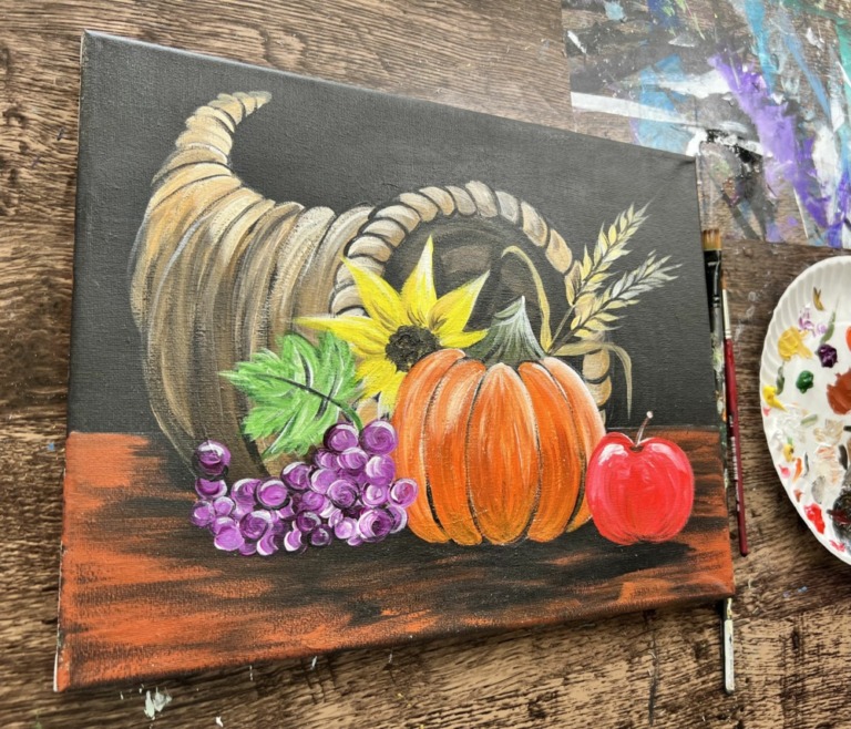 How To Paint A Cornucopia - Step By Step Painting Tutorial - Tracie ...