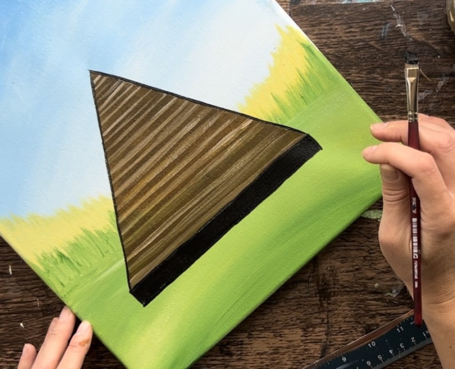 How To Paint A Cozy Fall A Frame Cabin - Acrylic Painting Tutorial ...