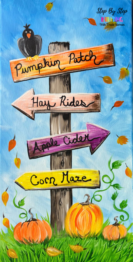 "Pumpkin Patch Signs" - Acrylic Painting Tutorial - Tracie Kiernan ...
