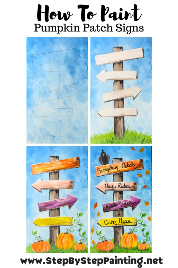 "Pumpkin Patch Signs" - Acrylic Painting Tutorial - Tracie Kiernan ...