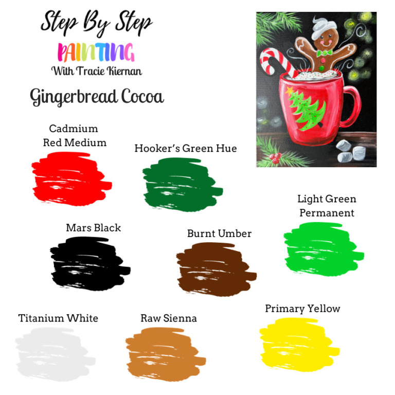 Gingerbread Cocoa - Acrylic Painting Tutorial - Tracie Kiernan - Step ...