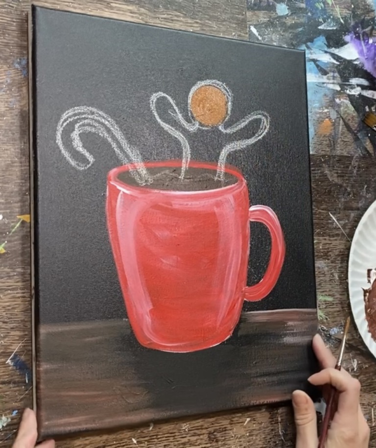 Gingerbread Cocoa - Acrylic Painting Tutorial - Tracie Kiernan - Step ...
