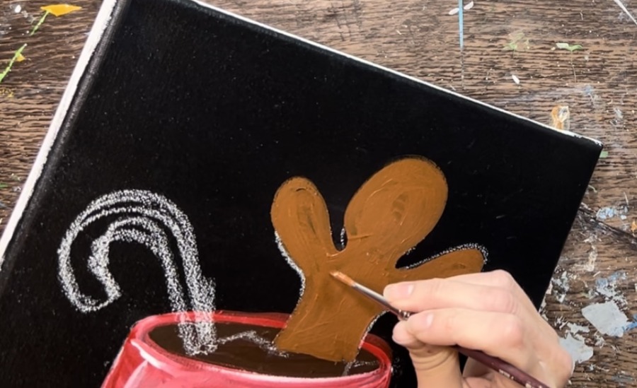 Gingerbread Cocoa - Acrylic Painting Tutorial - Tracie Kiernan - Step ...