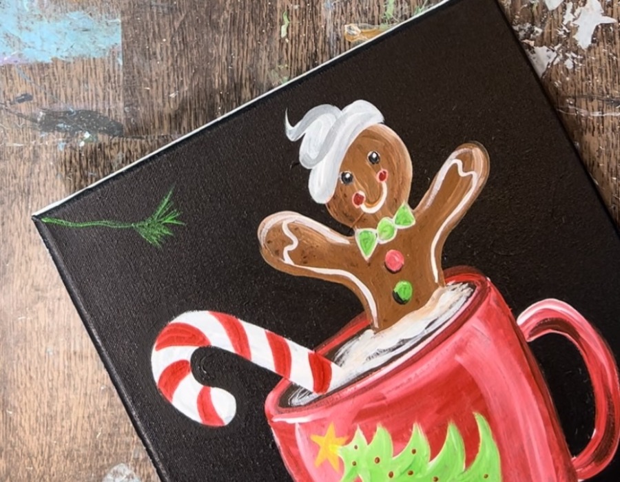 Gingerbread Cocoa - Acrylic Painting Tutorial - Tracie Kiernan - Step ...