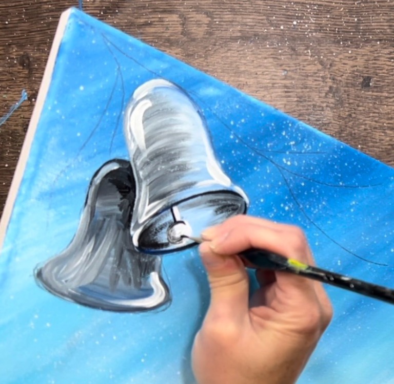 How To Paint "Silver Bells" - Acrylic Painting Winter Landscape ...