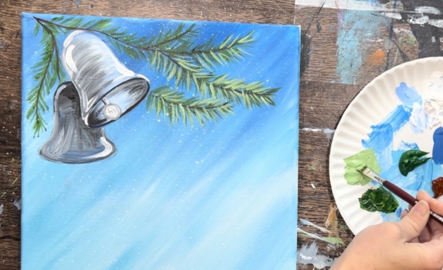 How To Paint "Silver Bells" - Acrylic Painting Winter Landscape ...