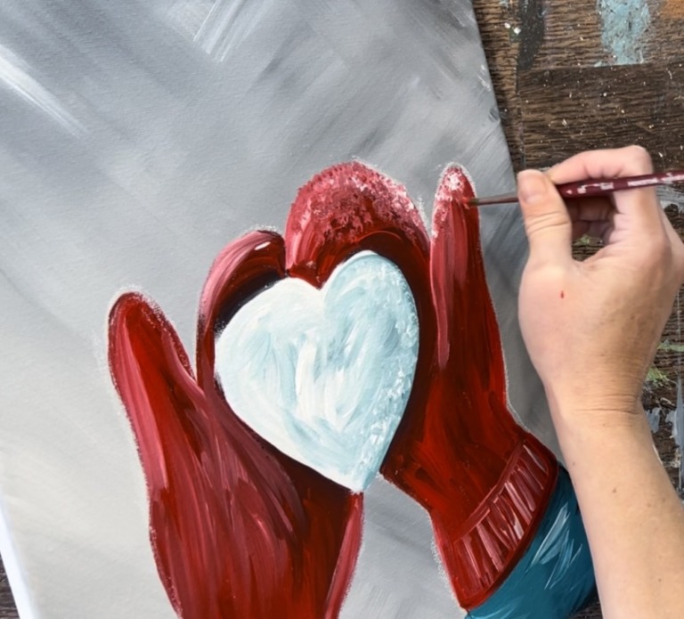 "Mittens Love" - Acrylic Painting Tutorial - Tracie Kiernan - Step By ...