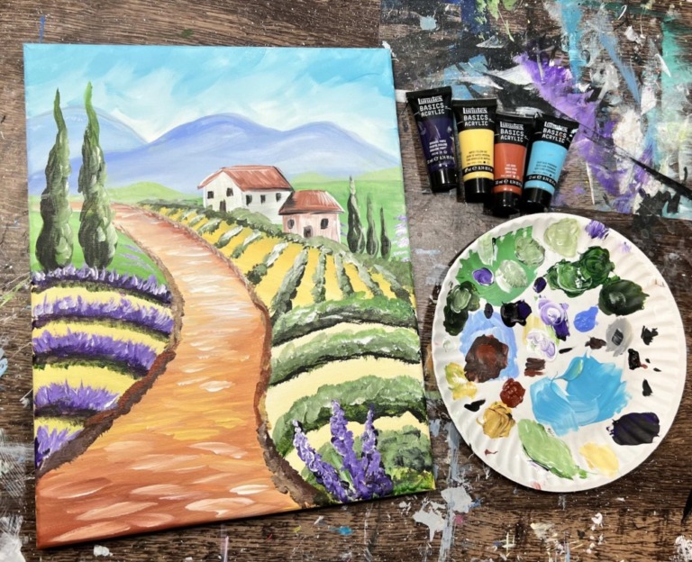 How To Paint A "Tuscan Landscape" - Acrylic Painting Tutorial - Tracie ...
