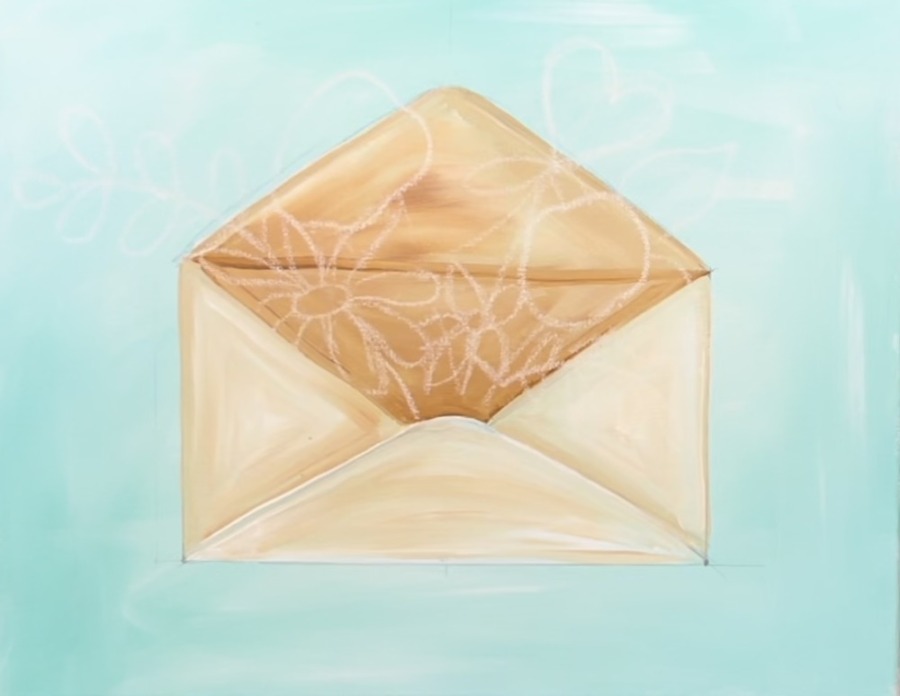 How To Paint - "For You ️" - Floral Envelope - Tracie Kiernan - Step By ...