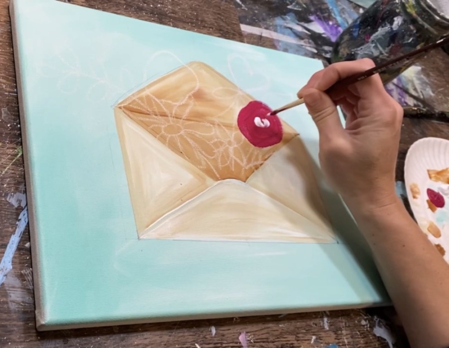 How To Paint - "For You ️" - Floral Envelope - Tracie Kiernan - Step By ...