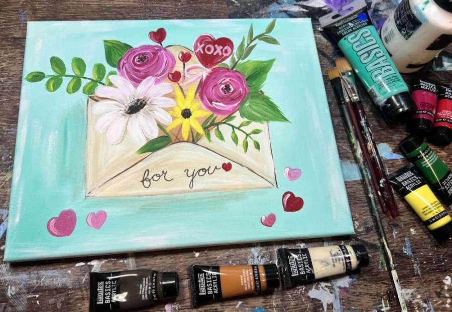 How To Paint - "For You ️" - Floral Envelope - Tracie Kiernan - Step By ...