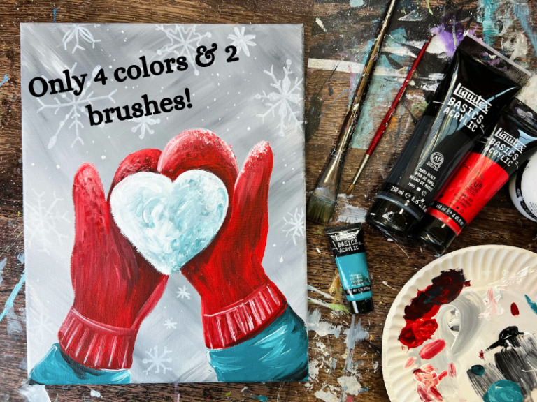 "Mittens Love" - Acrylic Painting Tutorial - Tracie Kiernan - Step By ...