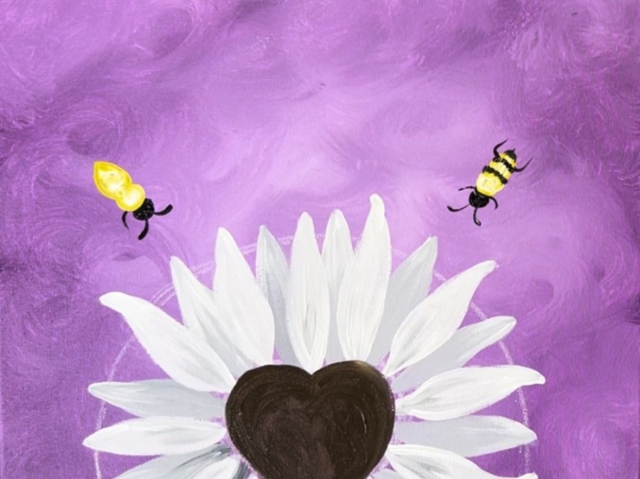 How To Paint "Bee Mine" - Daisy With Bees - Tracie Kiernan - Step By ...