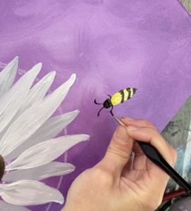How To Paint "Bee Mine" - Daisy With Bees - Tracie Kiernan - Step By ...