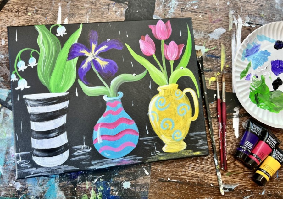 Spring Blooms - Acrylic Painting Tutorial - Tracie Kiernan - Step By ...