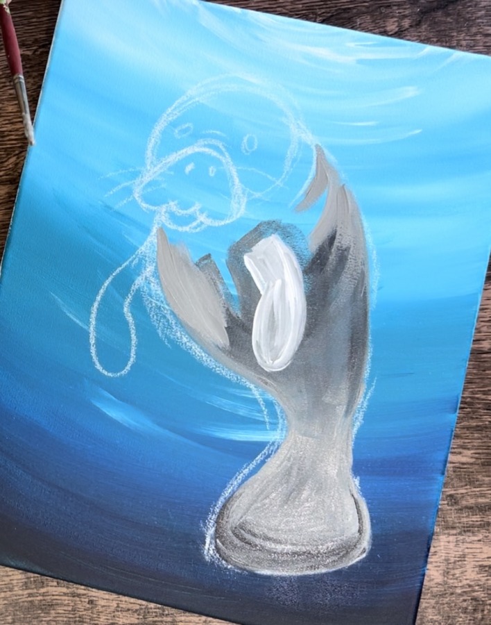 How To Paint A Manatee - Acrylic Painting Tutorial - Tracie Kiernan ...