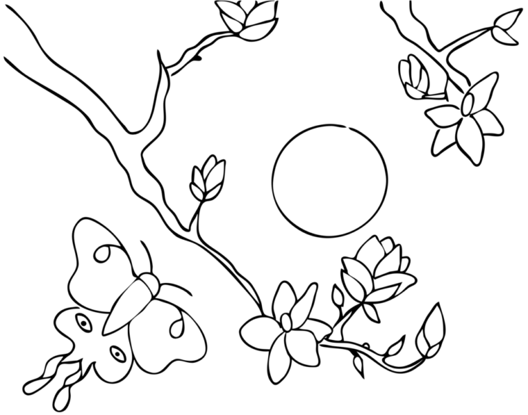 Luna Moth Magnolias Traceable - Tracie Kiernan - Step By Step Painting