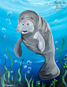 How To Paint A Manatee - Acrylic Painting Tutorial - Tracie Kiernan ...