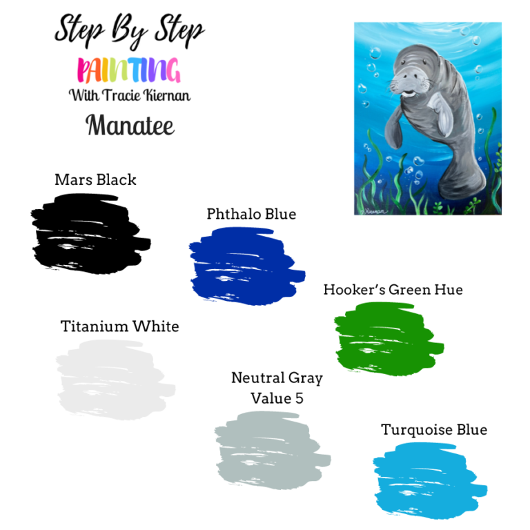 How To Paint A Manatee - Acrylic Painting Tutorial - Tracie Kiernan ...