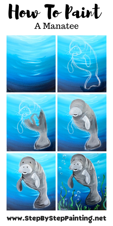 How To Paint A Manatee - Acrylic Painting Tutorial - Tracie Kiernan ...
