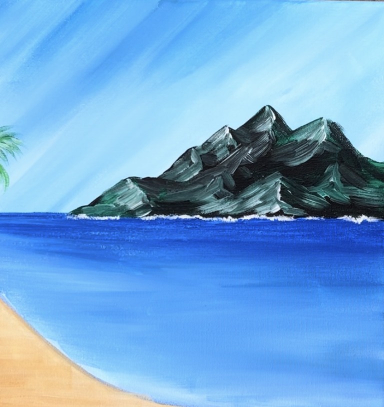 How To Paint A "Tropical Island Beach" - Acrylic Tutorial - Tracie ...