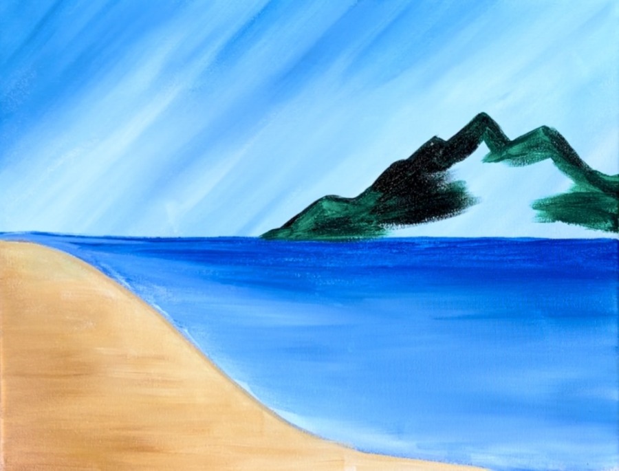 How To Paint A "Tropical Island Beach" - Acrylic Tutorial - Tracie ...