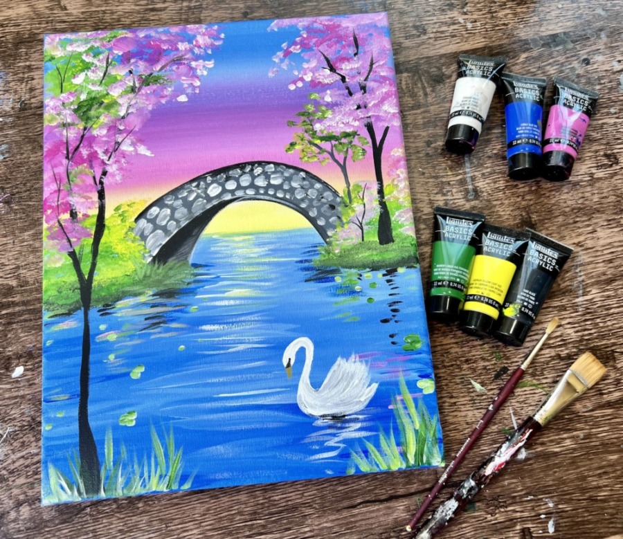 How To Paint "Swan Bridge" - Acrylic Painting Tutorial - Tracie Kiernan ...