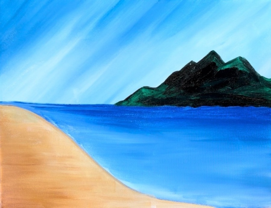 How To Paint A "Tropical Island Beach" - Acrylic Tutorial - Tracie ...