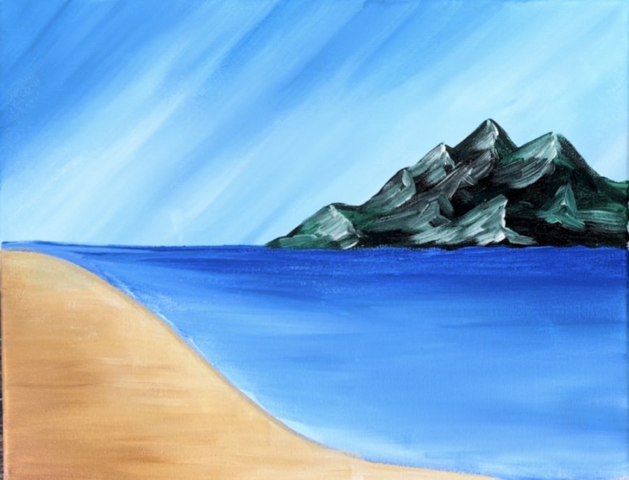 How To Paint A "Tropical Island Beach" - Acrylic Tutorial - Tracie ...