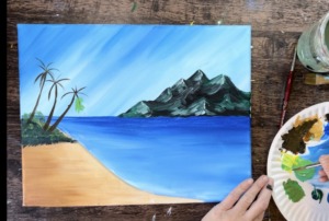 How To Paint A "Tropical Island Beach" - Acrylic Tutorial - Tracie ...