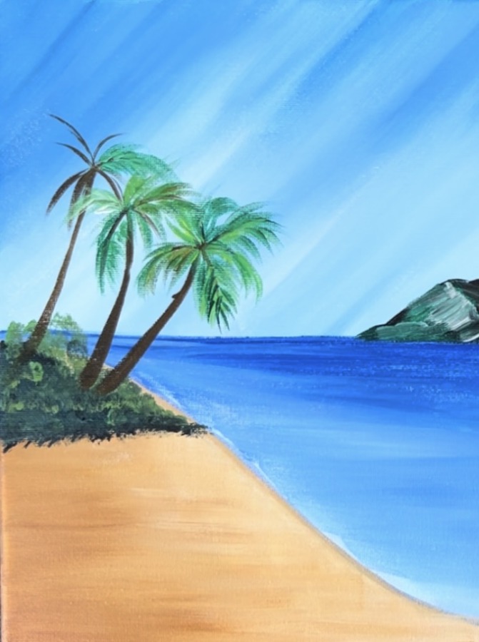 How To Paint A "Tropical Island Beach" - Acrylic Tutorial - Tracie ...
