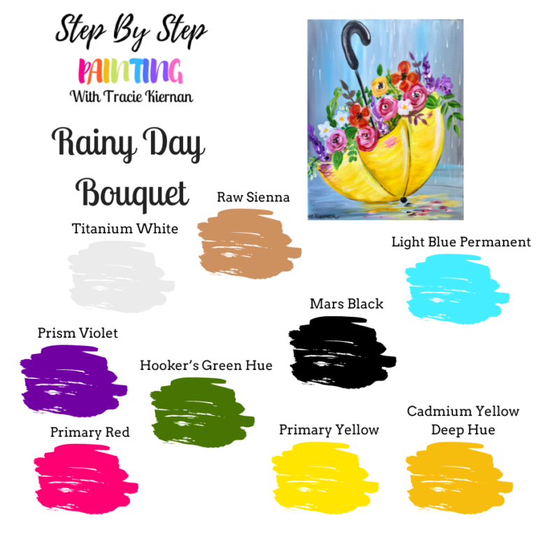 How To Paint A "Rainy Day Bouquet" - Umbrella Acrylic Painting Tutorial ...