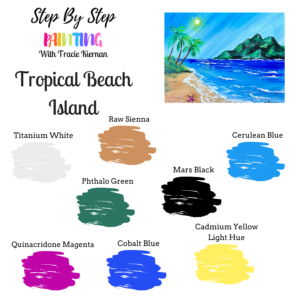 How To Paint A "Tropical Island Beach" - Acrylic Tutorial - Tracie ...
