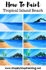 How To Paint A "Tropical Island Beach" - Acrylic Tutorial - Tracie Kiernan - Step By Step Painting