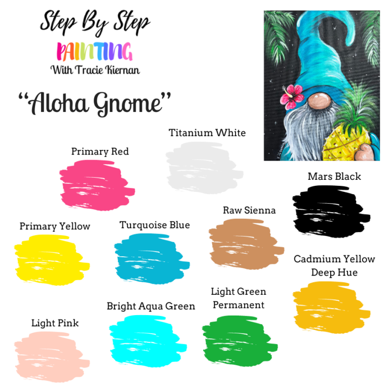 How To Paint "Aloha Gnome" - Acrylic Painting Tutorial - Tracie Kiernan ...