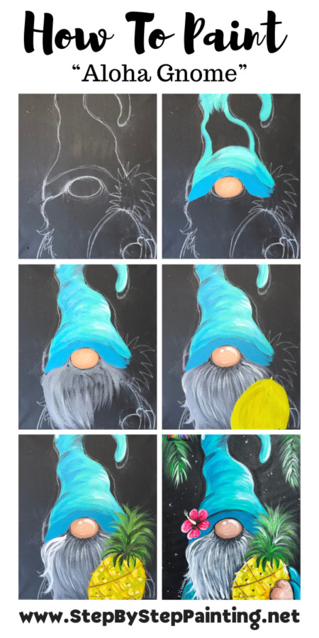 How To Paint "Aloha Gnome" - Acrylic Painting Tutorial - Tracie Kiernan ...