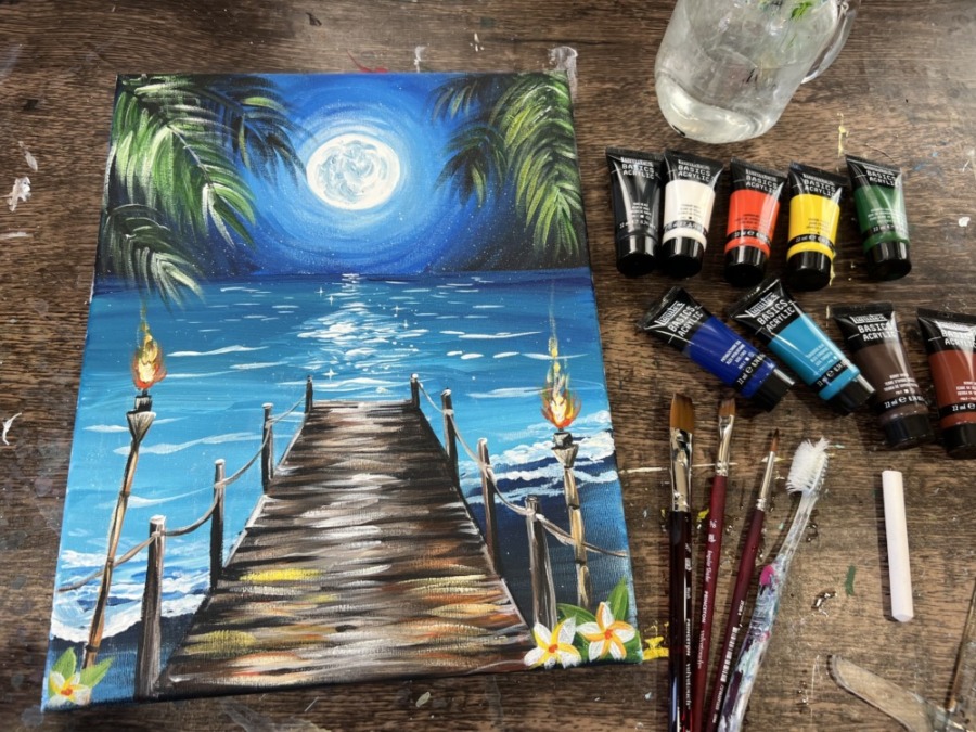 How To Paint "Tropical Nights" - Acrylic Painting Tutorial - Tracie ...