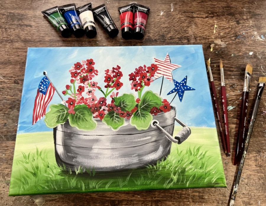 Countryside Geraniums - Acrylic Painting Tutorial - Tracie Kiernan ...